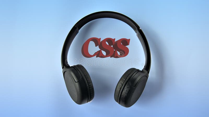 CSS - Acronym 3 D on a Blue Background with Wireless Headphones Stock ...