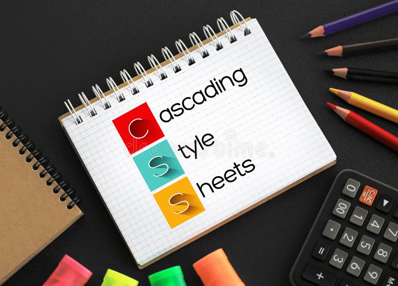CSS - Cascading Style Sheets. Text on a White Office Table Stock Photo ... CSS - Cascading Style Sheets. Text on a White Office Table Stock Photo ...