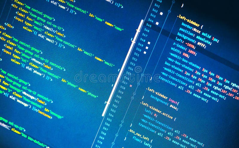 Css3 Code on Blue Background in the Code Editor Stock Photo - Image of computer, cyber: 118092394