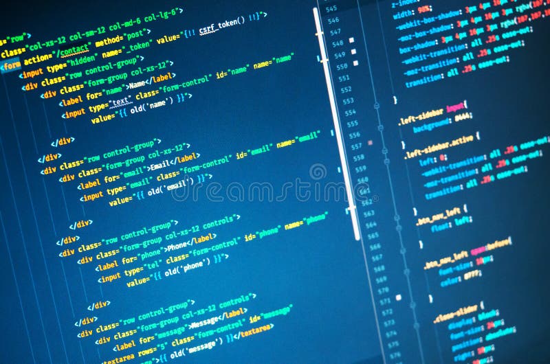 Css3 in Code Editor. Web Developing on the Php Language Stock Image - Image of engineering ...