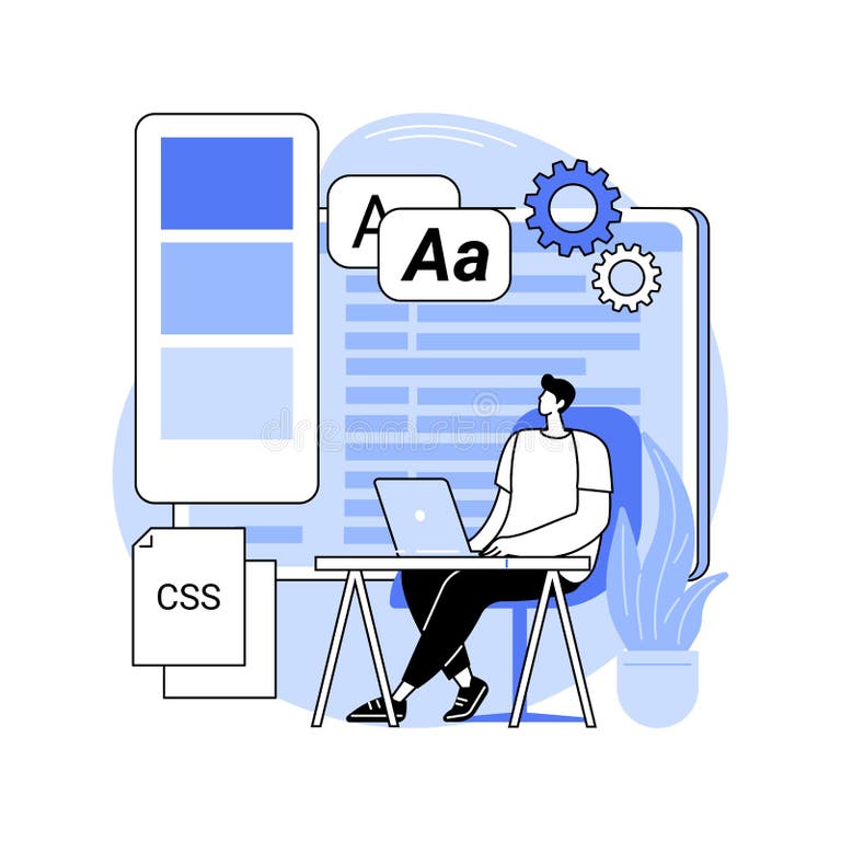 CSS Code Isolated Cartoon Vector Illustrations. Stock Vector ...