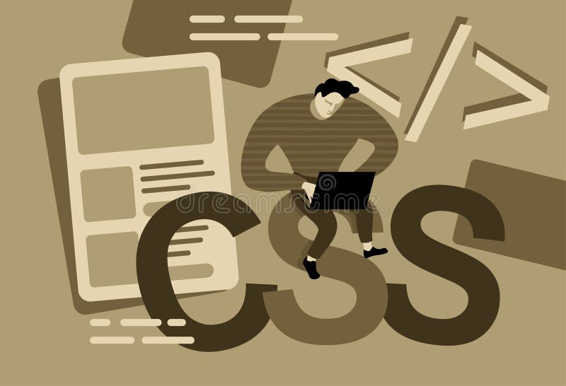 Css Development Coding Programming Concept Stock Illustration