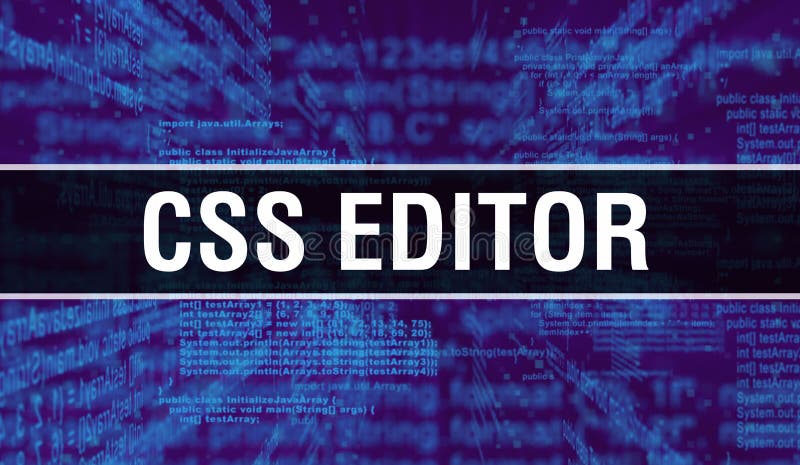 Css Editor With Digital Java Code Text Css Editor And Computer Software Coding Vector Concept