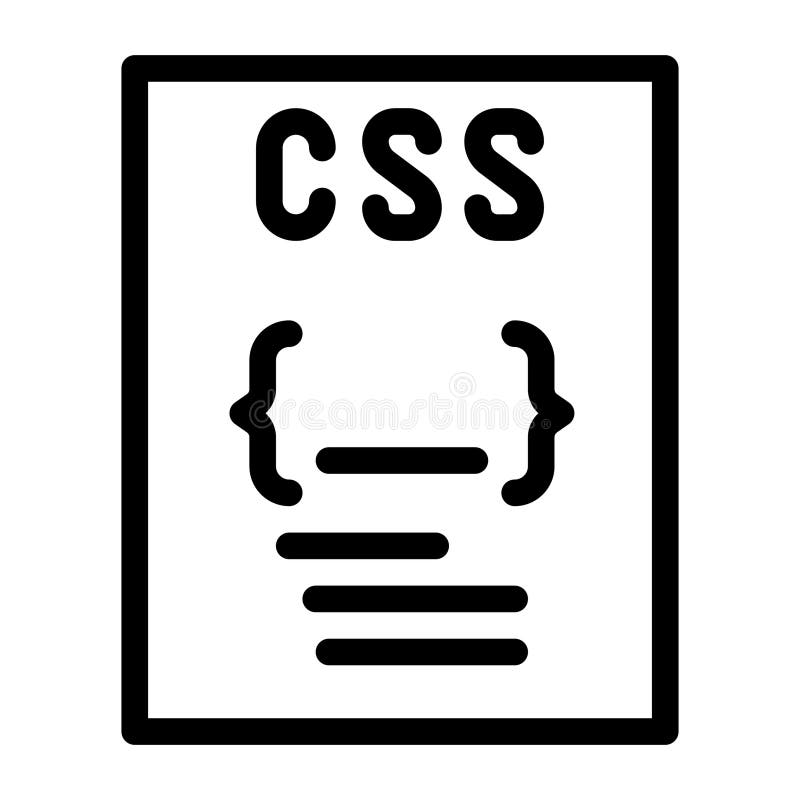 Css File Format Document Line Icon Vector Illustration Stock Vector Illustration Of Outline