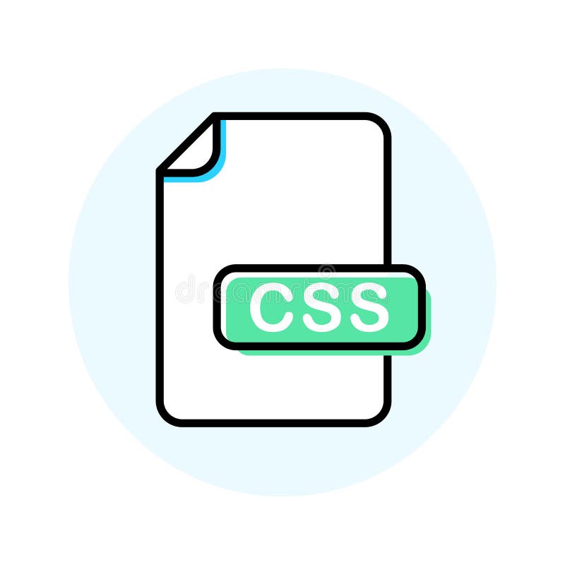 Css File Format Extension Color Line Icon Stock Vector Illustration