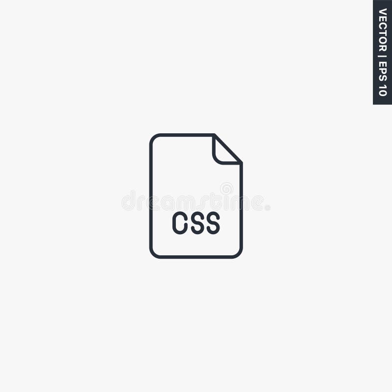 CSS File Format, Linear Style Sign for Mobile Concept and Web Design ...
