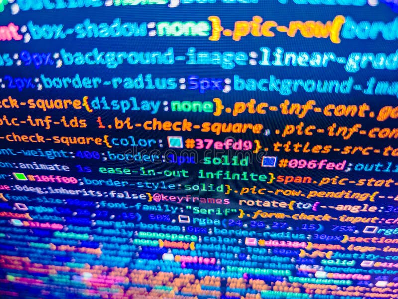 CSS, JavaScript and H. Displaying Program Code on Computer Stock Photo - Image of database, page ...