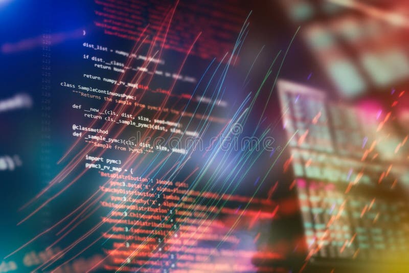 Css Javascript And Html Usage Monitor Closeup Of Function Source Code Abstract It Technology