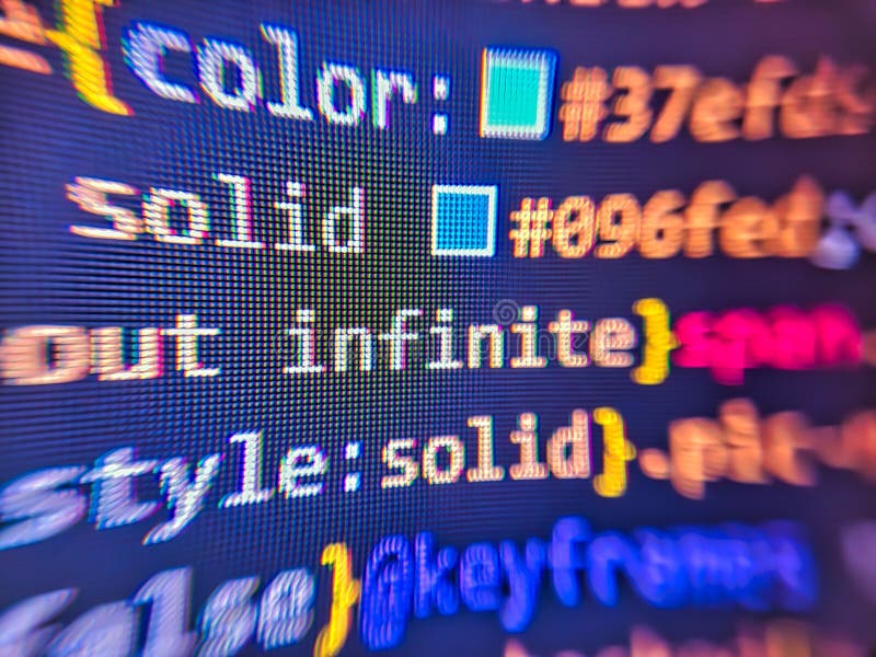 Css Javascript And Html Usage Web Design Business Working Time It Coding On Monitor Screen