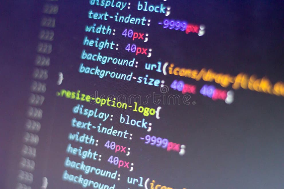 CSS Style Code. Computer Programming Source Code. Abstract Screen of ...