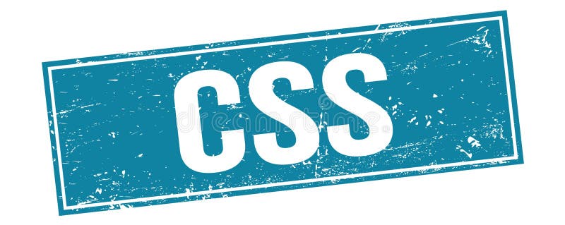 CSS Text on Blue Grungy Rectangle Stamp Stock Illustration ...