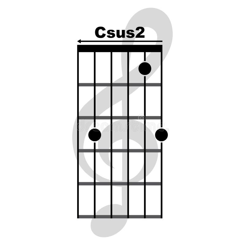 Csus2 guitar chord icon stock vector. Illustration of icon - 303664388