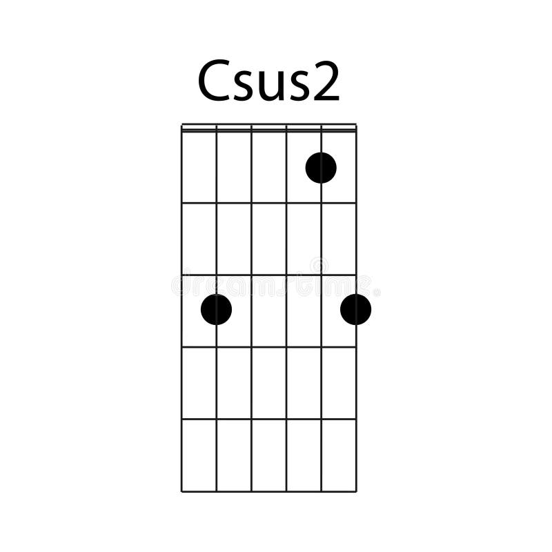 Csus2 guitar chord icon stock illustration. Illustration of tablature ...