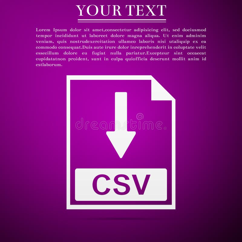 CSV File Document Icon. Download CSV Button Icon Isolated On Purple ... CSV File Document Icon. Download CSV Button Icon Isolated On Purple ...