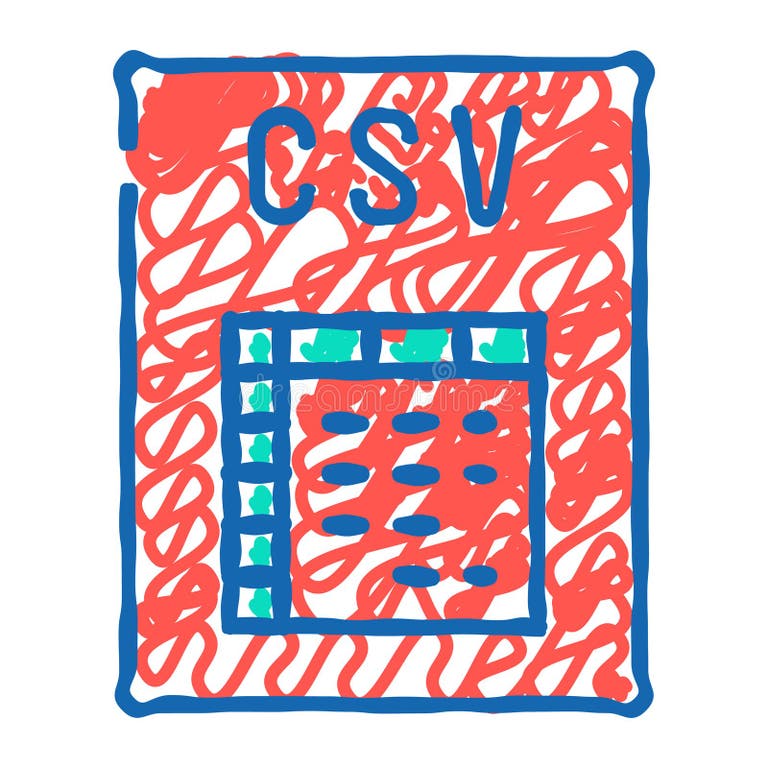 Csv File Format Document Icon Doodle Illustration Stock Illustration ...