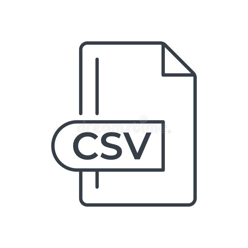 CSV File Format Icon. CSV Extension Line Icon Stock Vector ...