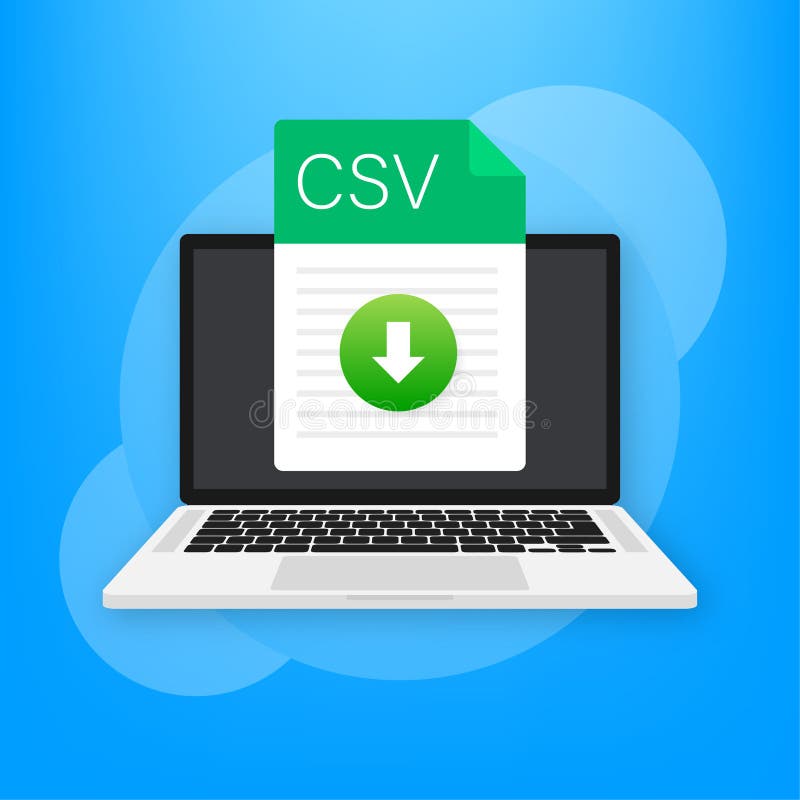 CSV File Icon with Laptop. Spreadsheet Document Type. Modern Flat ... CSV File Icon with Laptop. Spreadsheet Document Type. Modern Flat ...