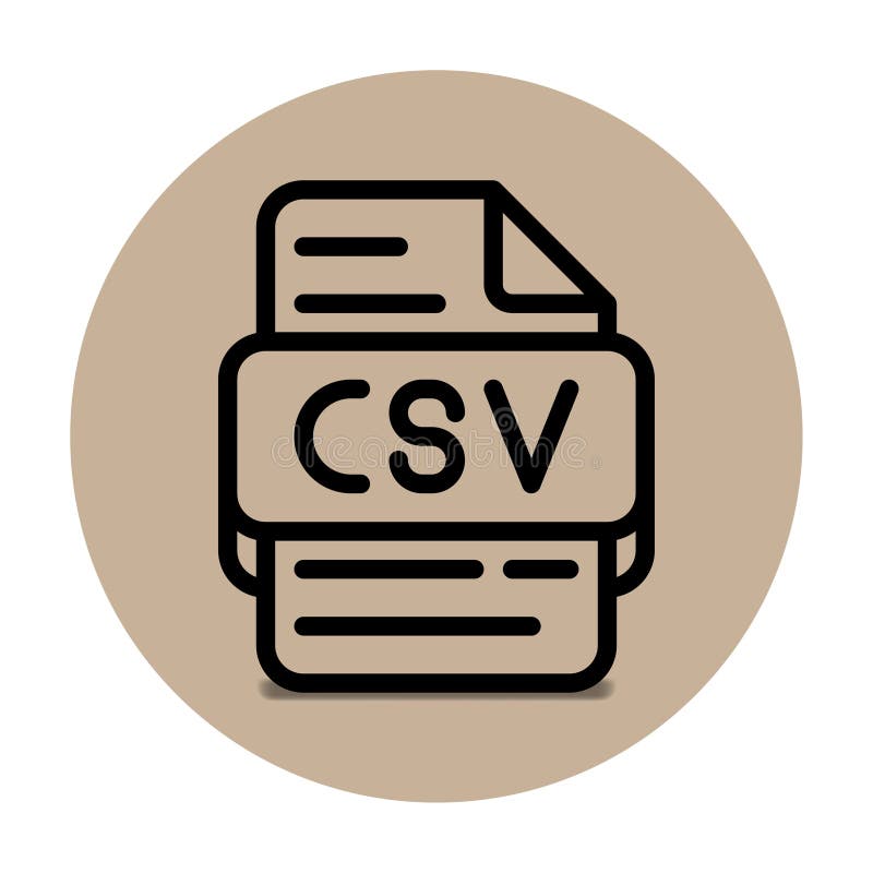 Csv File Type Icon. Files and Document Format Extension. with an ...