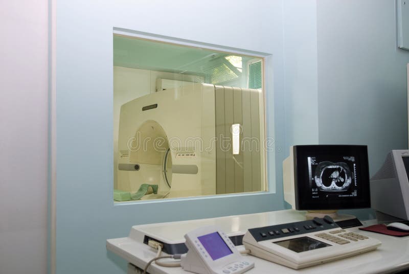 CT (CAT) Scan Monitor Room stock photo. Image of clinic - 10378048