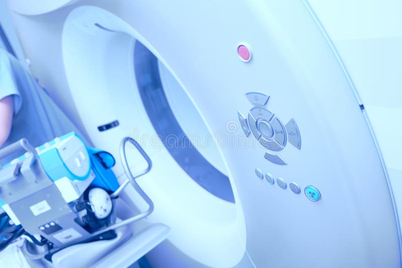 CT Examination in the Process. Detail of CT Scanner Stock Illustration ...