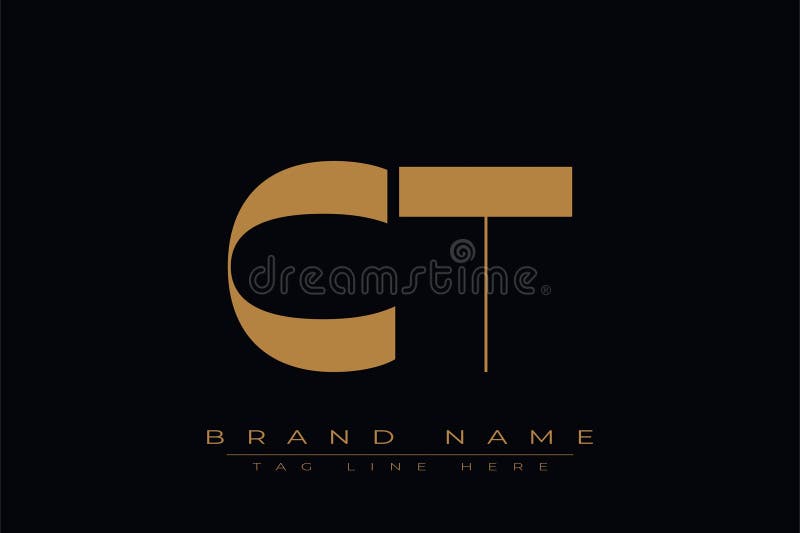 CT Initial Letter Logo Design Stock Vector - Illustration of emblem ...