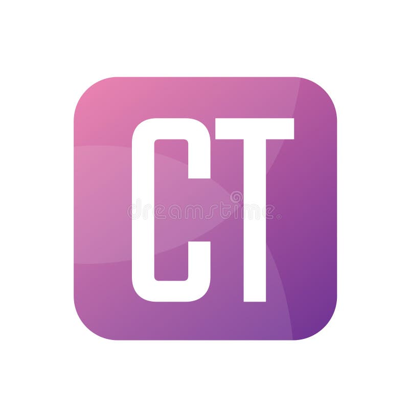 CT Letter Logo Design with Simple Style Stock Vector - Illustration of ...