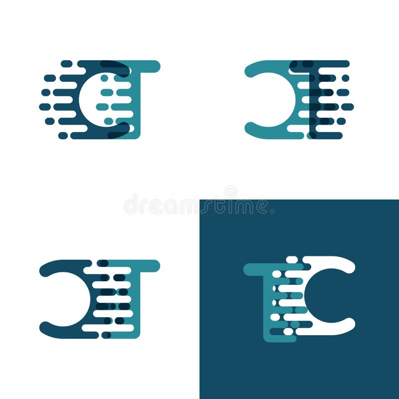 CT Letters Logo with Accent Speed in Light Green and Dark Blue Stock ...