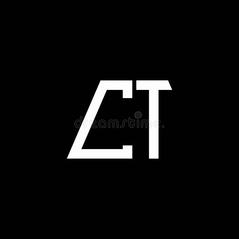 CT Logo Abstract Monogram Isolated on Black Background Stock Vector ...