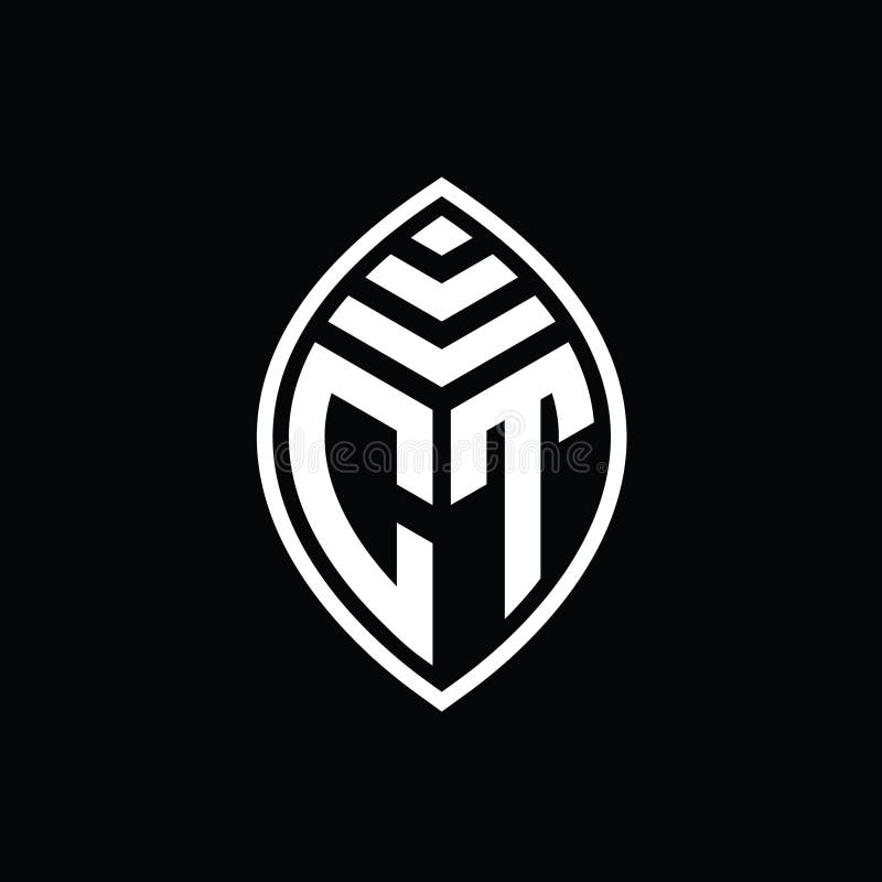 CT Logo Monogram Leaf Shape Isolated Outline Design Template Stock ...