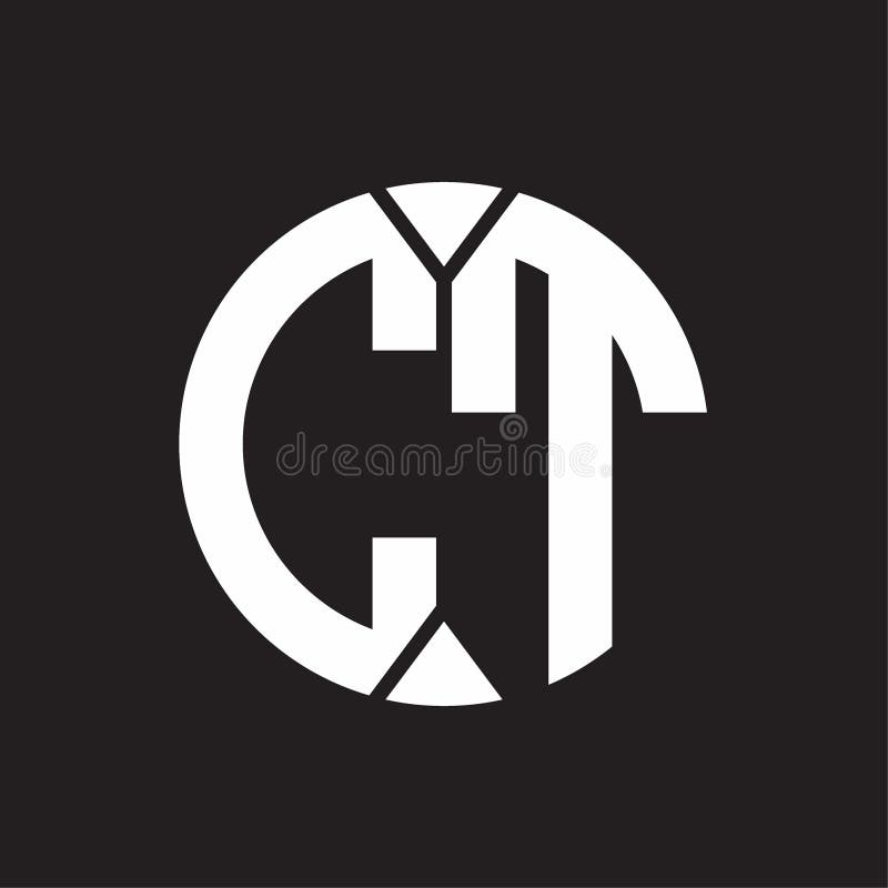 CT Logo Monogram with Piece Circle Ribbon Style Stock Vector ...