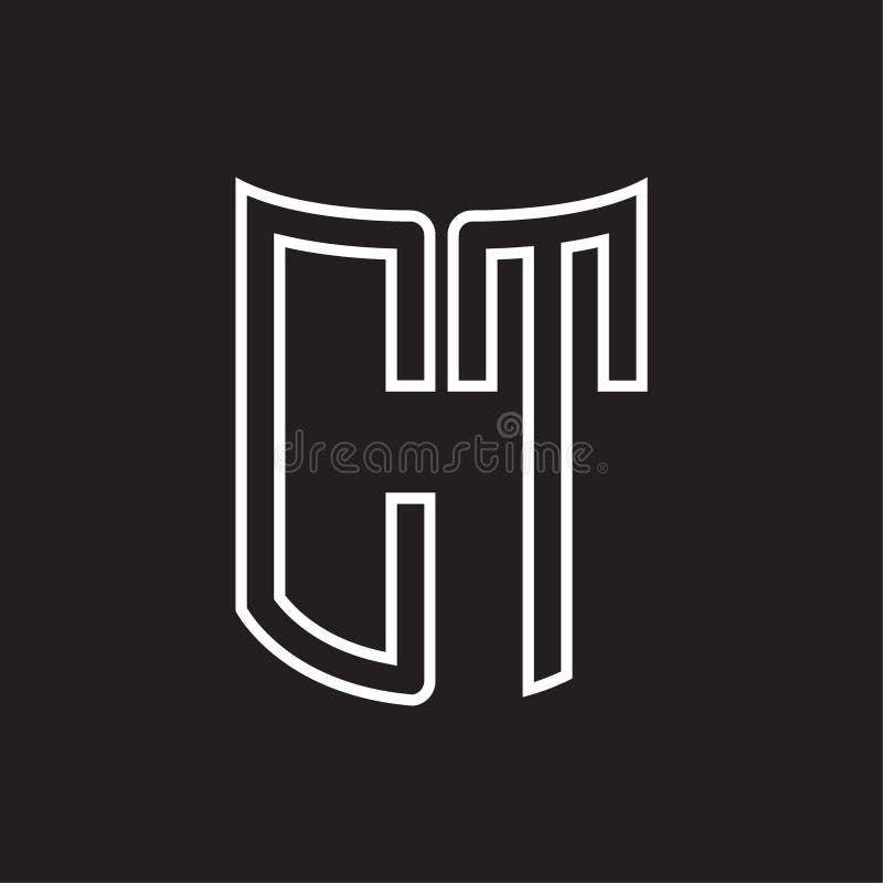 CT Logo Monogram with Ribbon Style Outline Design Template Stock Vector ...
