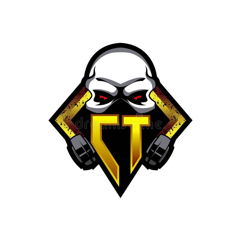 CT Logo Monogram with Skull Shape Designs Template Stock Vector ...