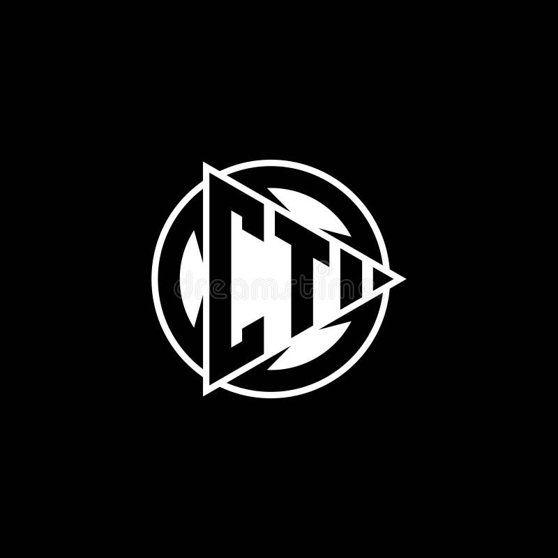 CT Logo Monogram Triangle Play Shape Circle Rounded Stock Vector ...
