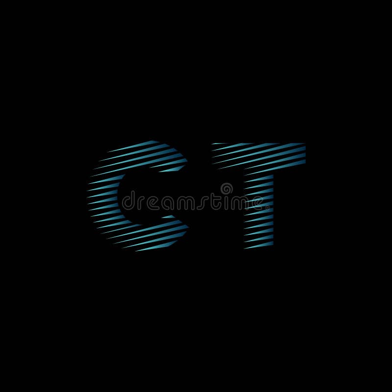 CT Monogram Lines Style Blue Light Vector Stock Vector - Illustration ...