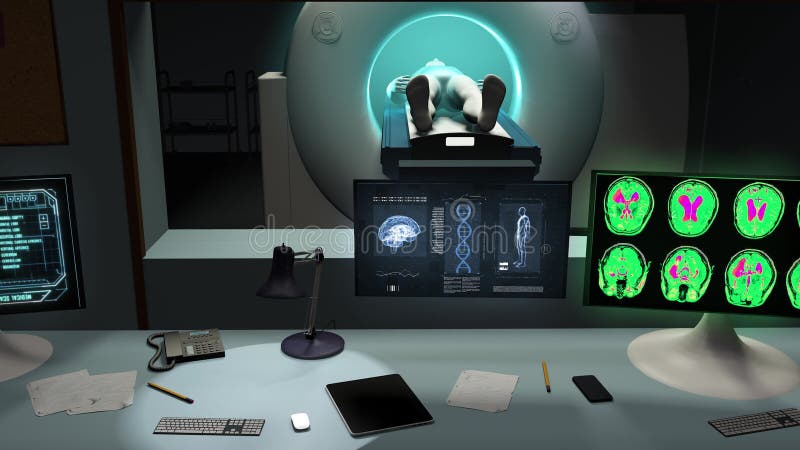 Ct Scan. 3D Render of the Clinic with Computed Tomography Stock Footage ...