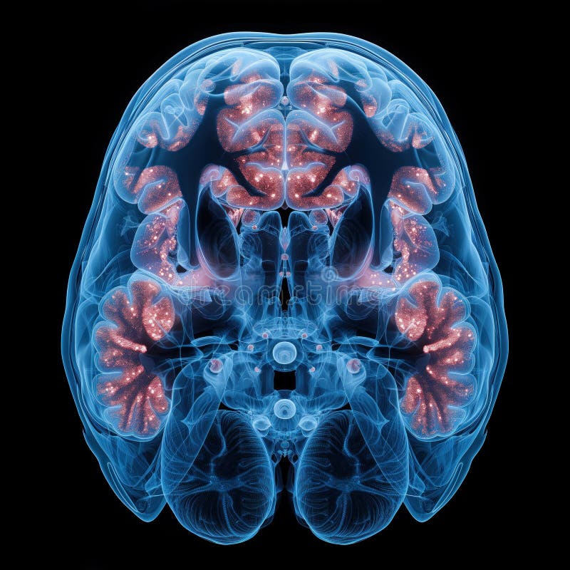 CT Scan of Human Brain Digital Image Stock Illustration - Illustration ...