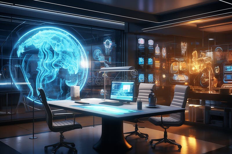 CT Scan on a Lightbox, Computer Screens Stock Illustration ...