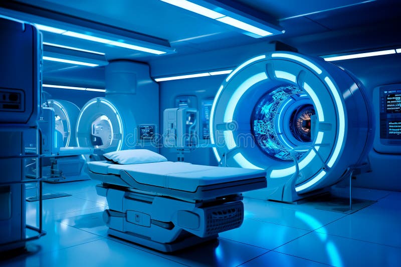 Ct Scan Machine Room. Generative AI Stock Illustration - Illustration ...