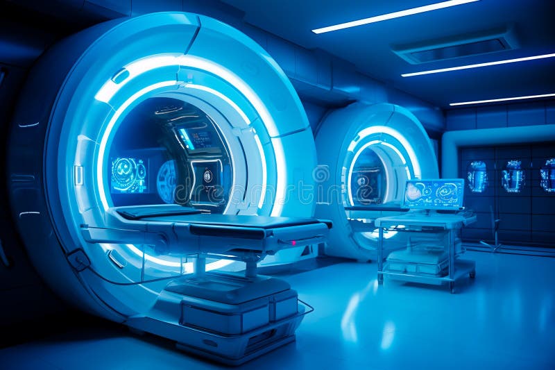 Ct Scan Machine Room. Generative AI Stock Illustration - Illustration ...