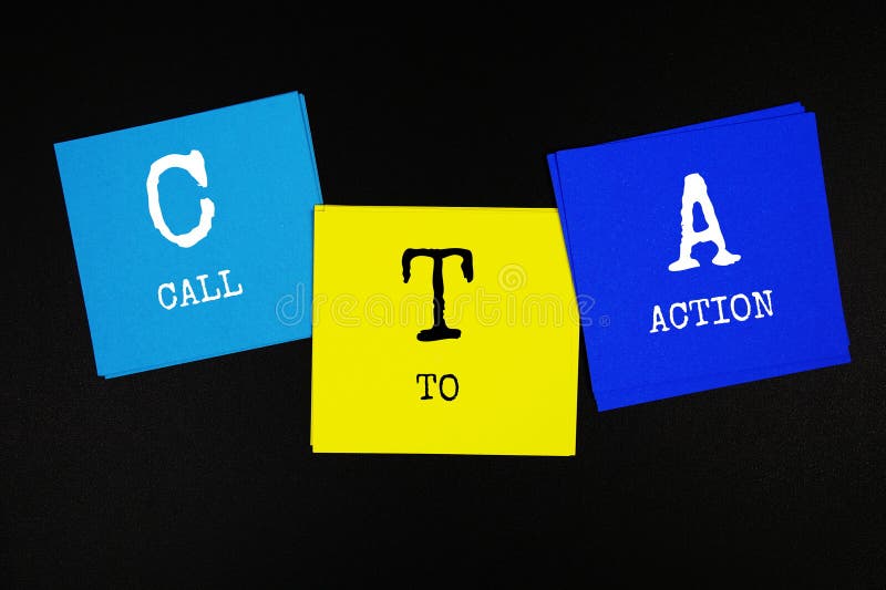 CTA - Call To Action Acronym Text on Sticky Note on Black Background ...