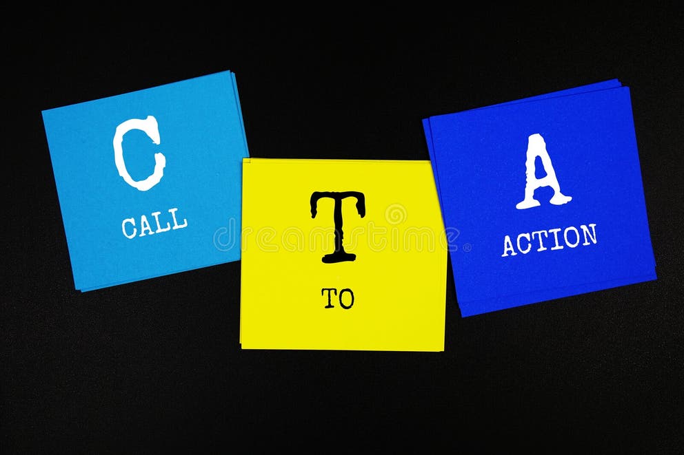CTA - Call To Action Acronym Text on Sticky Note on Black Background ...