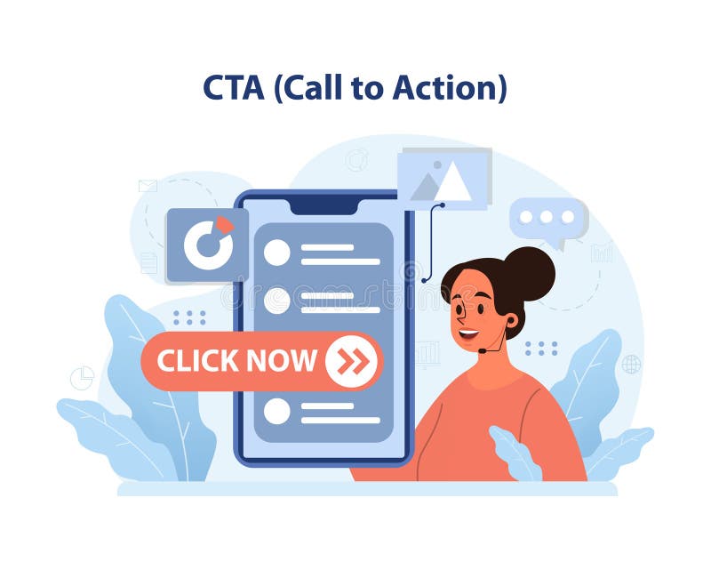 CTA Call To Action Concept. Flat Vector Illustration Stock Vector ...