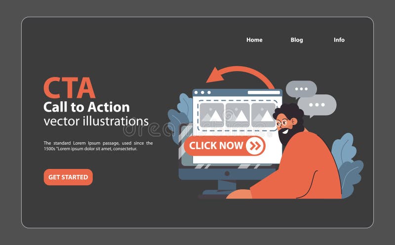 CTA Enhancement Concept. Flat Vector Illustration Stock Vector ...