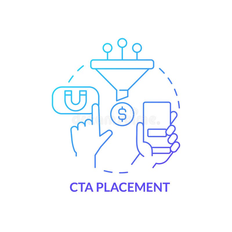 CTA Placement Blue Gradient Concept Icon Stock Vector - Illustration of ...