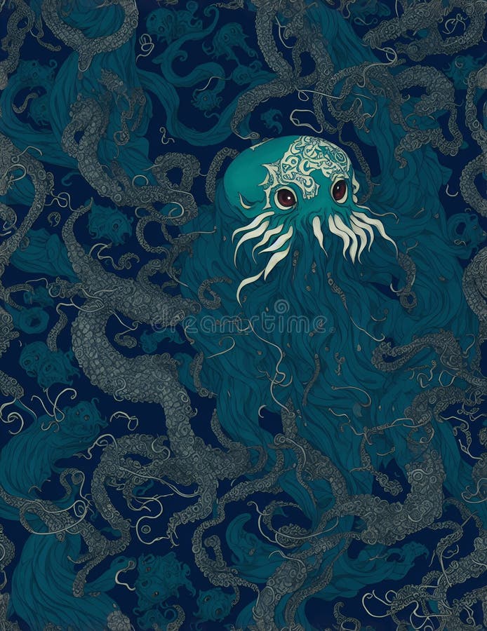 Style Illustration Cthulhu Pattern Fear Stock Illustrations – 1 Style ...