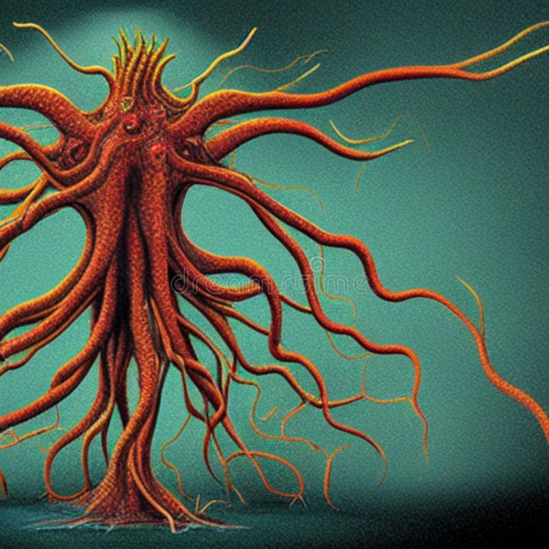 A Cthulhu Inspired Neuron Tree Branching Stock Illustration ...