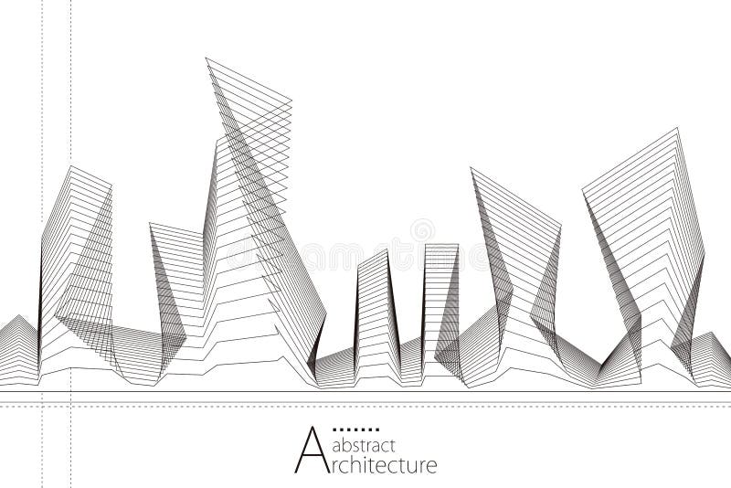 Abstract Architectural Modern Urban Line Drawing. Stock Illustration ...
