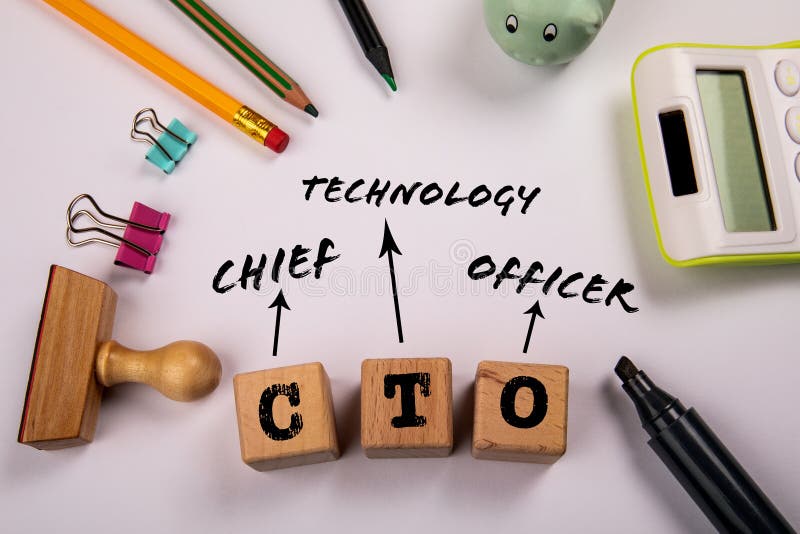CTO - Chief Technology Officer. Wooden Blocks on a White Office Table ...