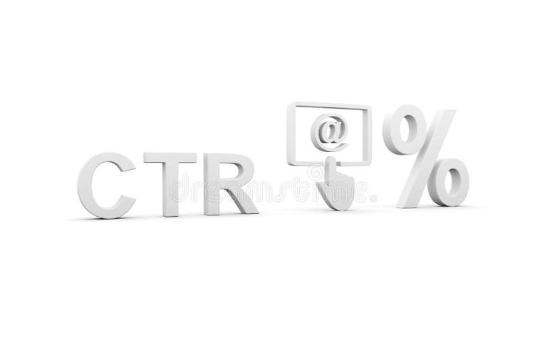 CTR Concept White Background 3d Stock Illustration - Illustration of ...