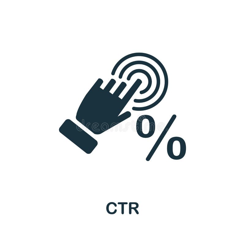 Ctr Flat Icon. Colored Element Sign from Marketing Collection. Flat Ctr ...